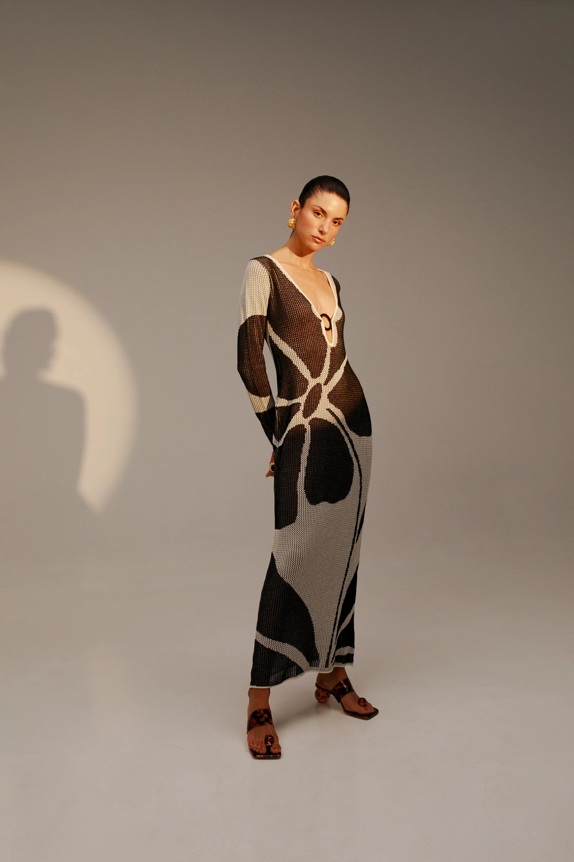 CALA DE LA CRUZ Magna Dress, Camellia Black & White – Only on The Avenue