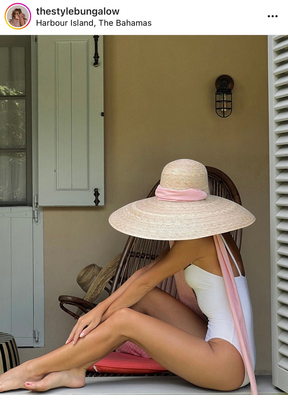 SARAH BRAY BERMUDA, Daisy Sun Hat - Long Ivory Grosgrain Ribbon – Only ...