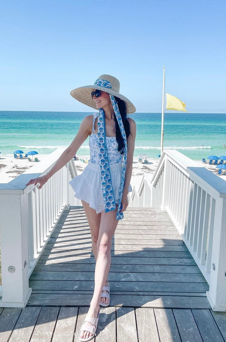 SARAH BRAY BERMUDA, Daisy Sun Hat - Long Ivory Grosgrain Ribbon – Only on The Avenue